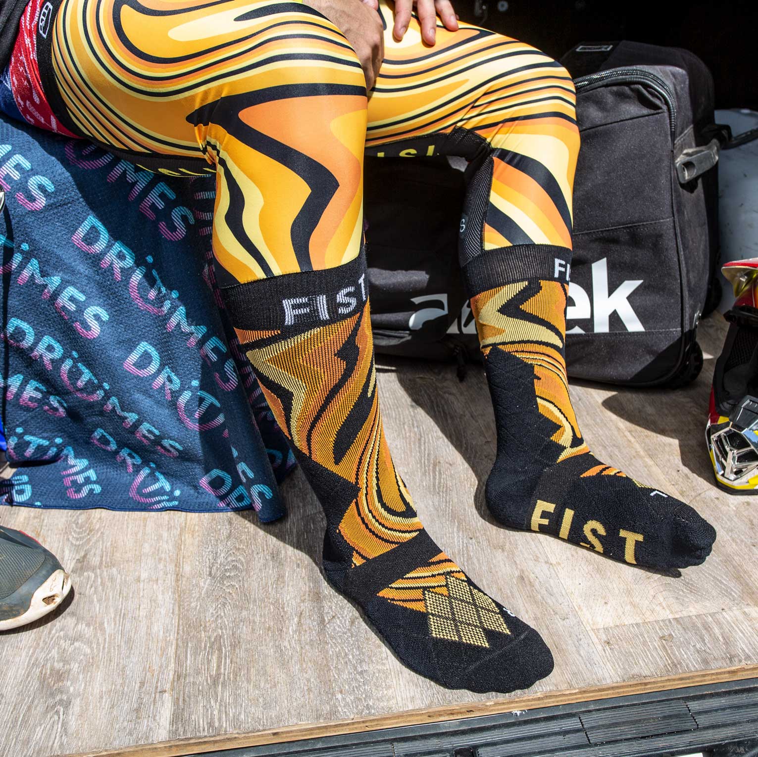 70s Swirl Moto Sock – FIST Handwear Australia